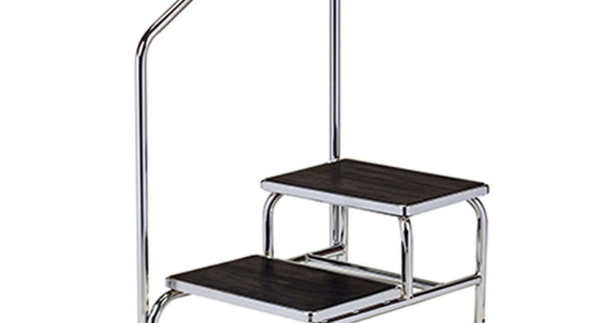Clinton Industries Chrome, Two-Step, Step Stool with… | Rallis